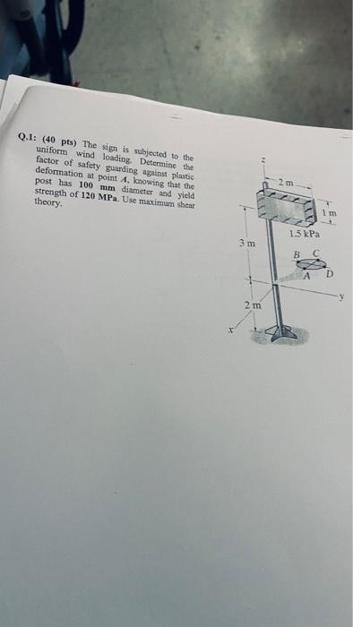 Solved Q.1: (40 pts) The sign is subjected to the uniform | Chegg.com