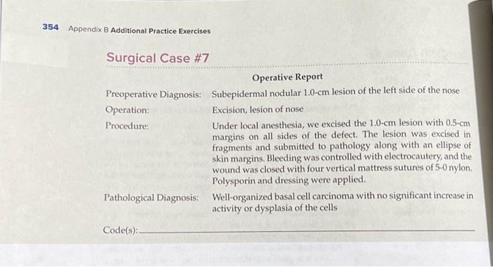 354 Appendix B Additional Practice Exercises Surgical | Chegg.com