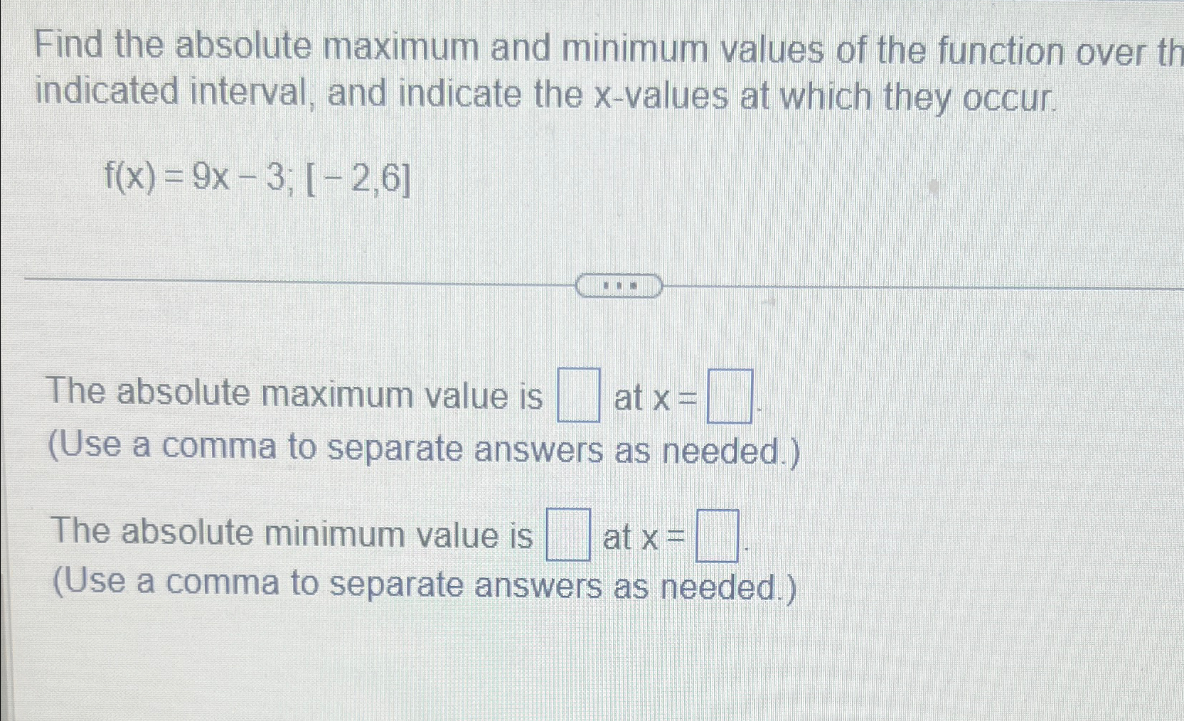 Solved Find the absolute maximum and minimum values of the | Chegg.com