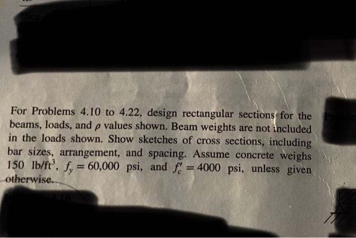 Solved For Problems 4.10 to 4.22, design rectangular | Chegg.com