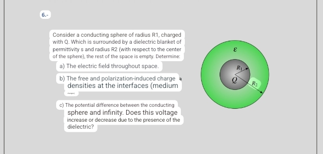 Solved 6.-Consider a conducting sphere of radius R1, | Chegg.com