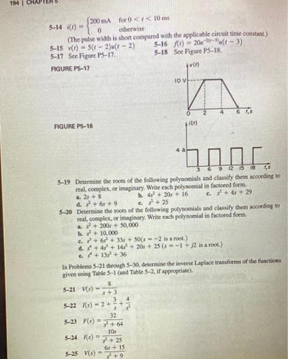 Solved i(t)={200 mA0 for 0⩽t