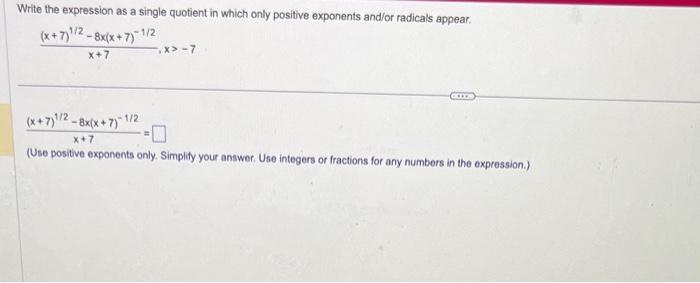 Solved Write the given expression as a single quotient in | Chegg.com