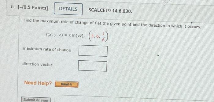 Solved 5. [-/0.5 Points] Find the maximum rate of change of | Chegg.com