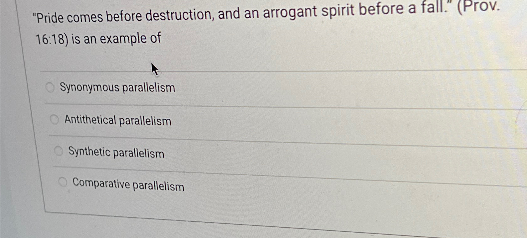 Solved "Pride comes before destruction, and an arrogant | Chegg.com