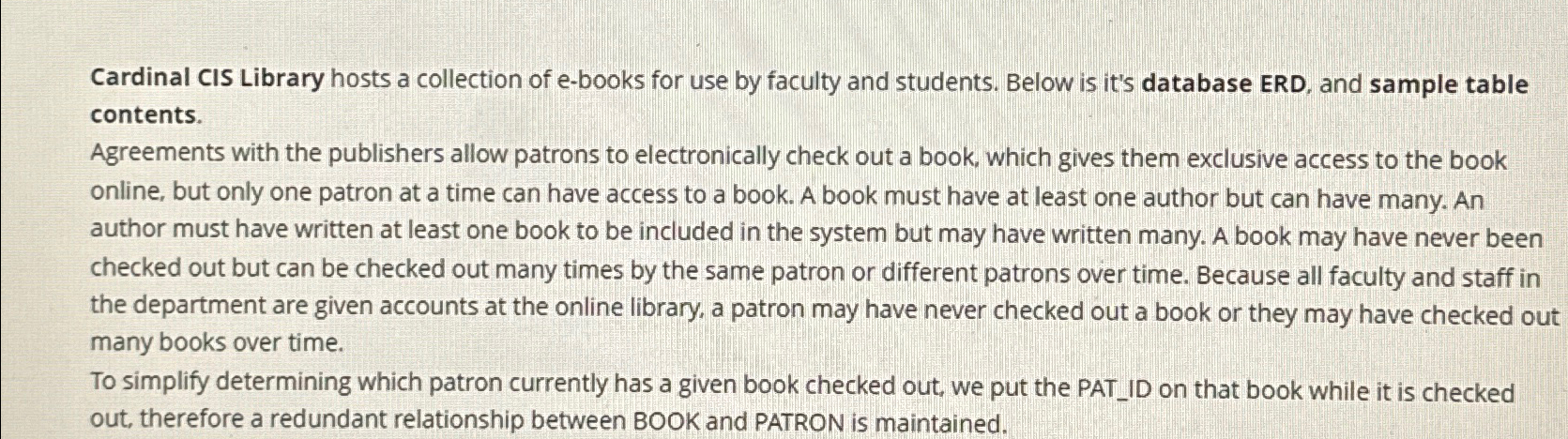 Solved Cardinal CIS Library hosts a collection of e-books | Chegg.com