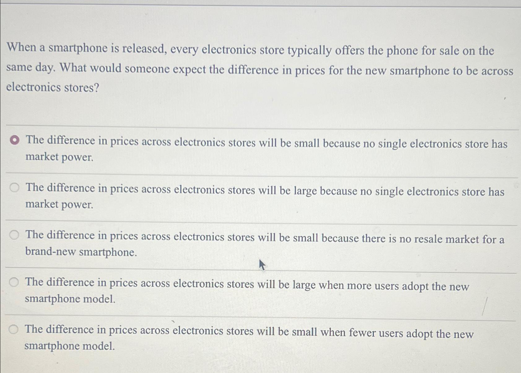 Solved When a smartphone is released, every electronics | Chegg.com