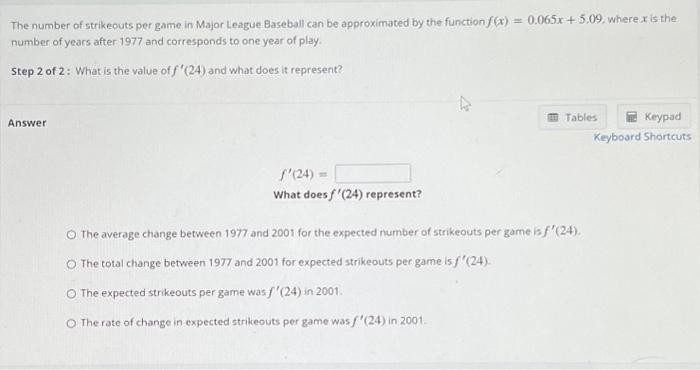 Solved The number of strikeouts per game in Major League | Chegg.com