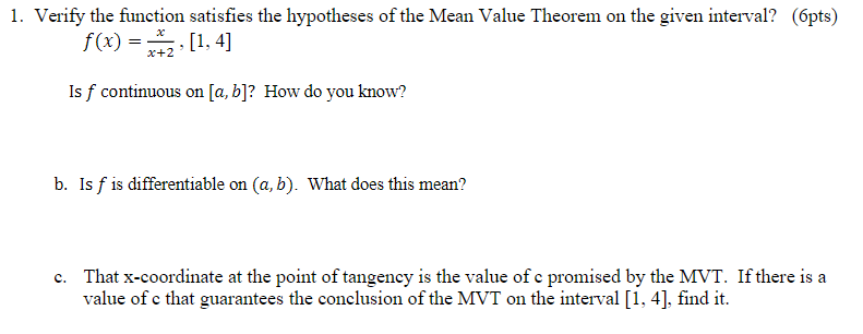 Solved Verify the function satisfies the hypotheses of the | Chegg.com