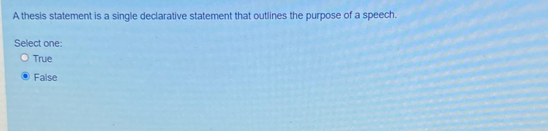 Solved A thesis statement is a single declarative statement | Chegg.com