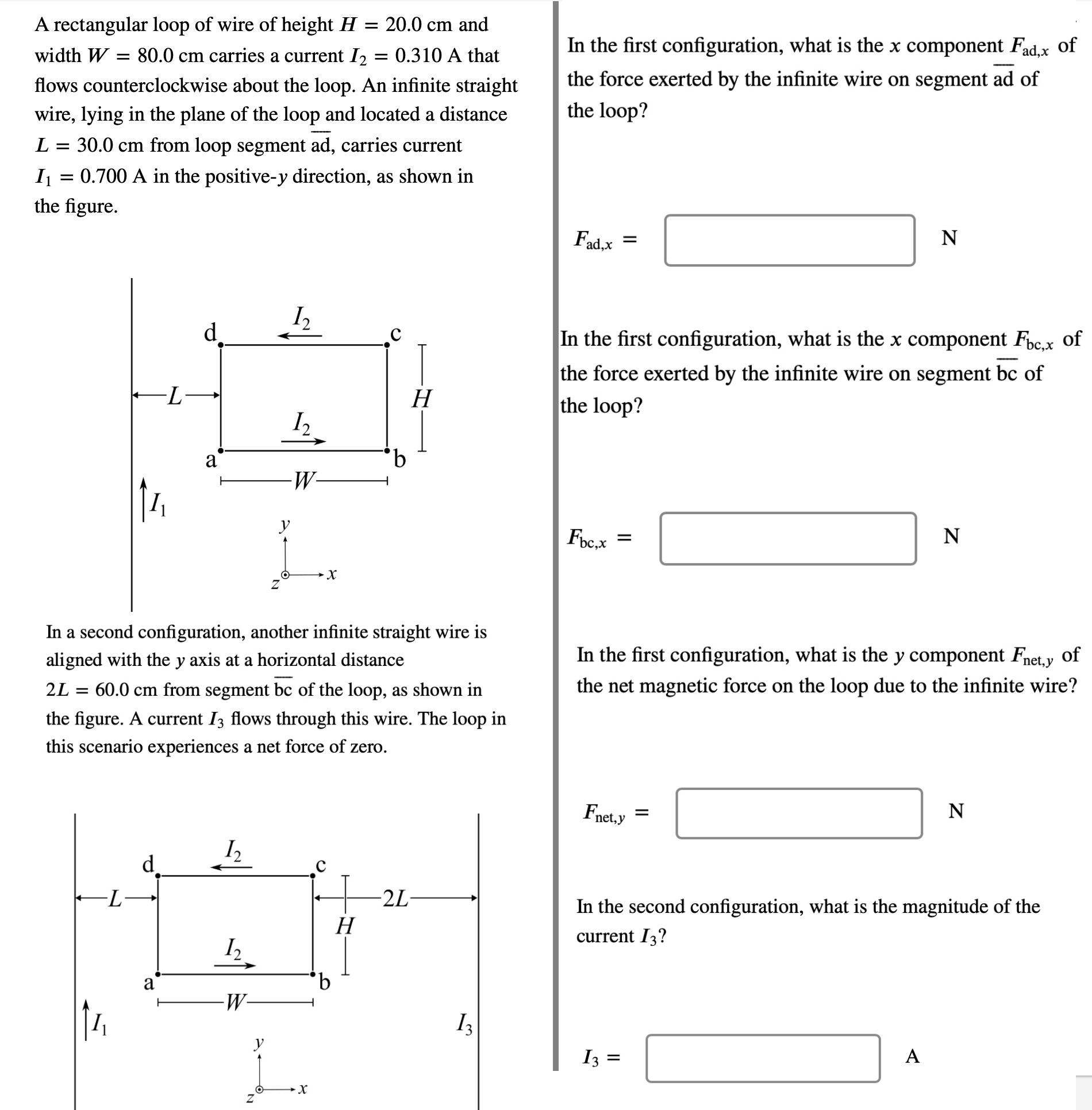 Solved In the first configuration, what is the x ﻿component | Chegg.com
