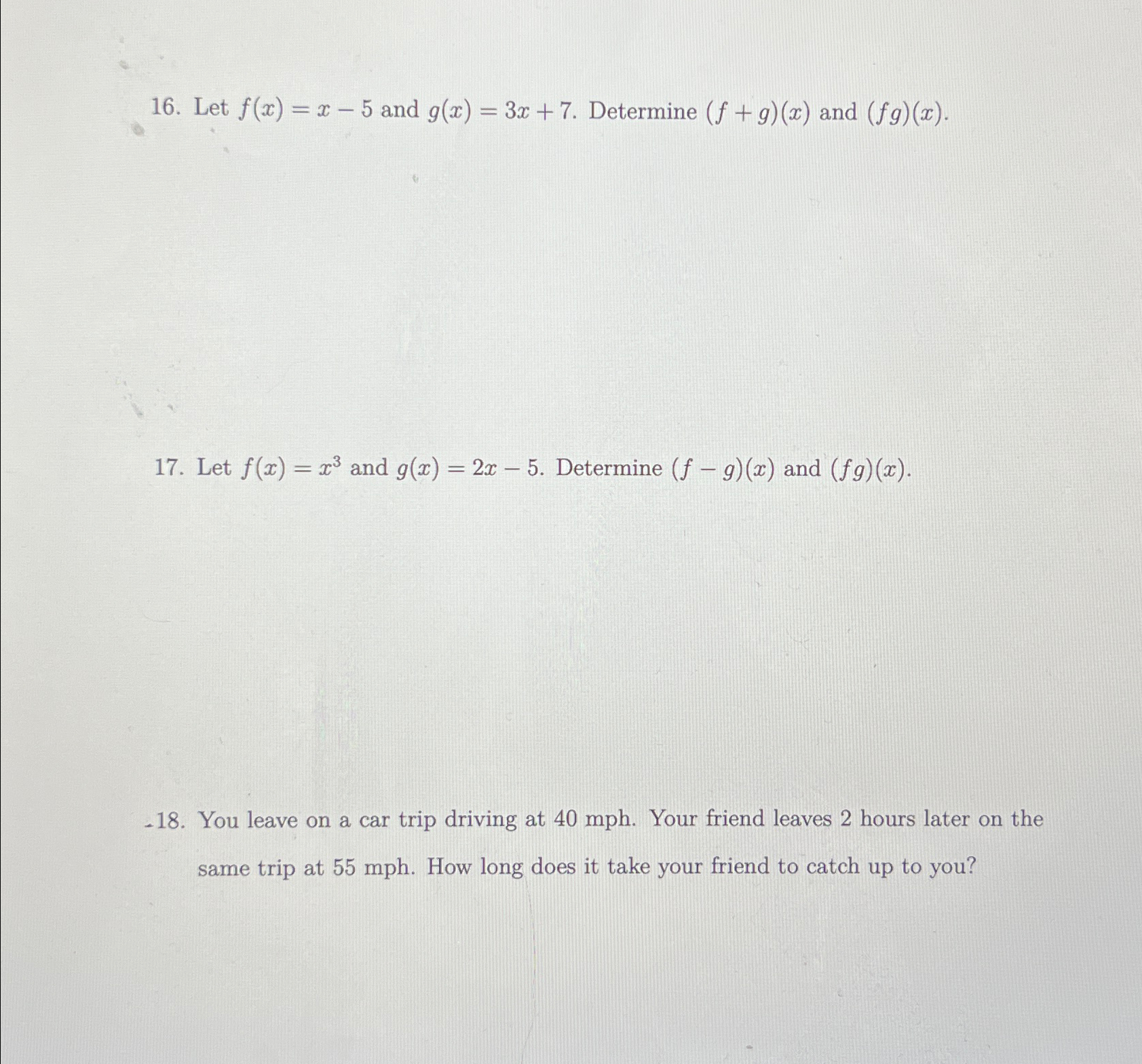 Solved Let F X X 5 ﻿and G X 3x 7 ﻿determine F G X ﻿and
