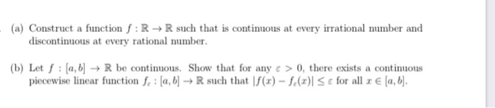 Solved (a) Construct a function f : R+R such that is | Chegg.com