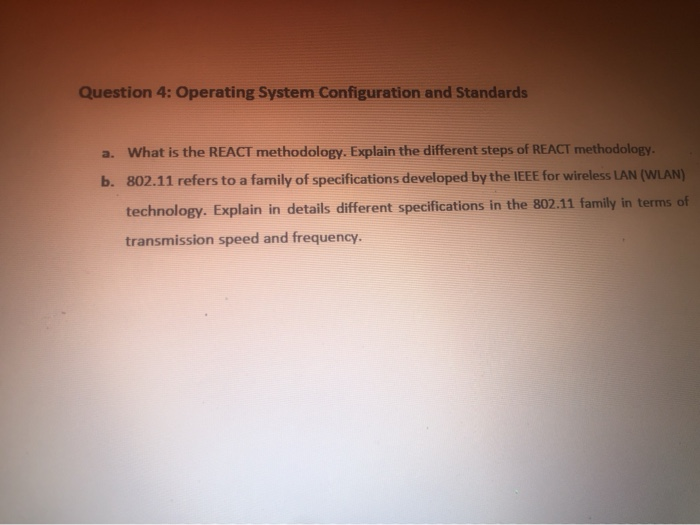 Solved Question 4: Operating System Configuration and | Chegg.com