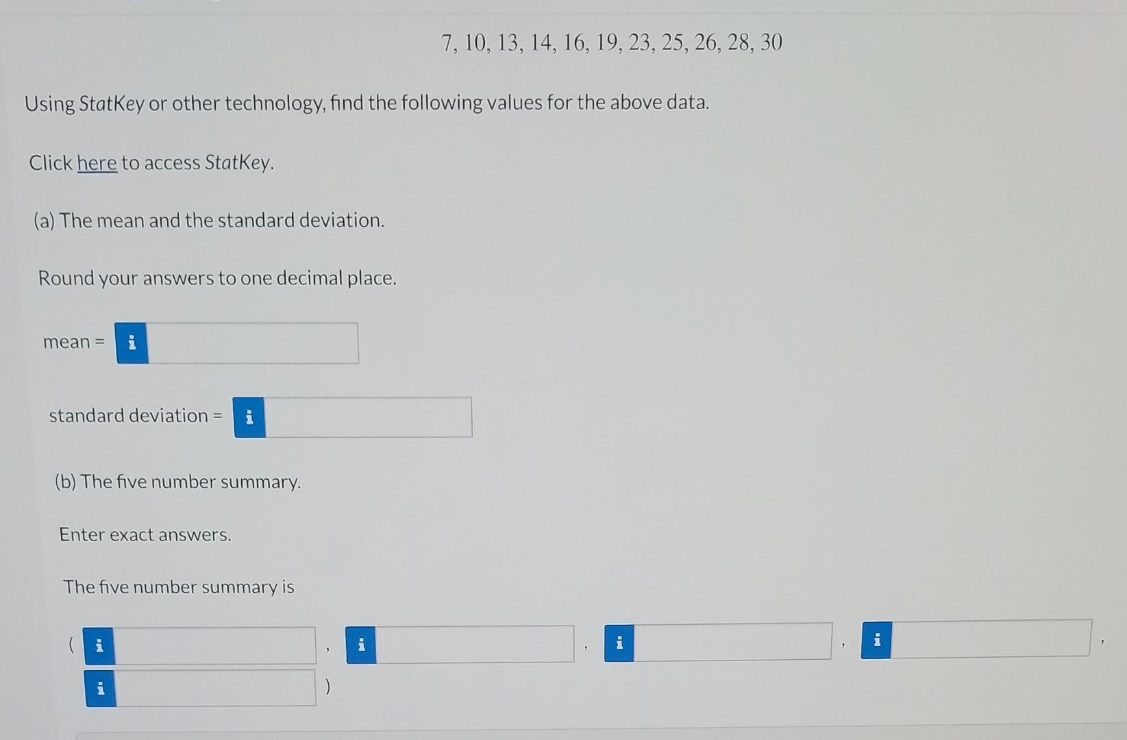 Solved Using StatKey or other technology, find the following | Chegg.com Solved Using StatKey or other technology, find the following | Chegg.com