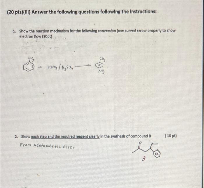 Solved (40 pts XII) Complete that following reactions. Draw | Chegg.com