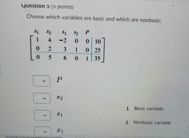 Solved Question 5 (5 points) Choose which variables are | Chegg.com