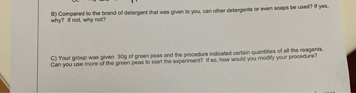 Solved experiment is about extraction of DNA from green peas | Chegg.com