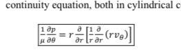 Solved continuity equation, both in cylindrical 1 др a fi a | Chegg.com