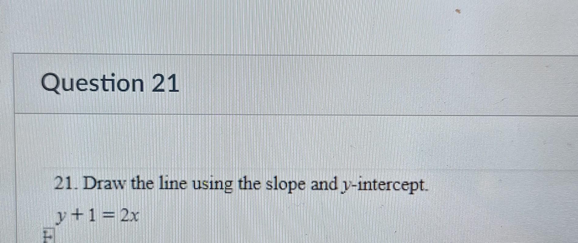 Solved 21. Draw the line using the slope and y-intercept. | Chegg.com