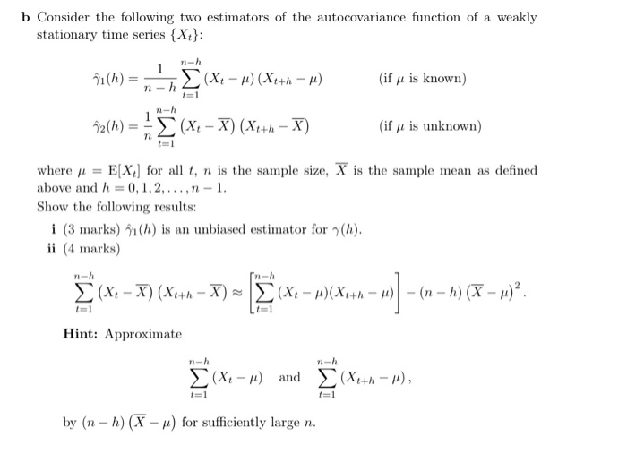 Solved b Consider the following two estimators of the | Chegg.com