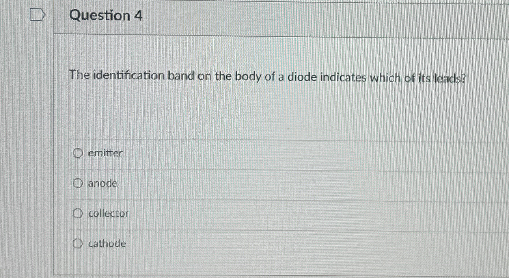 Solved Question 4The identification band on the body of a | Chegg.com