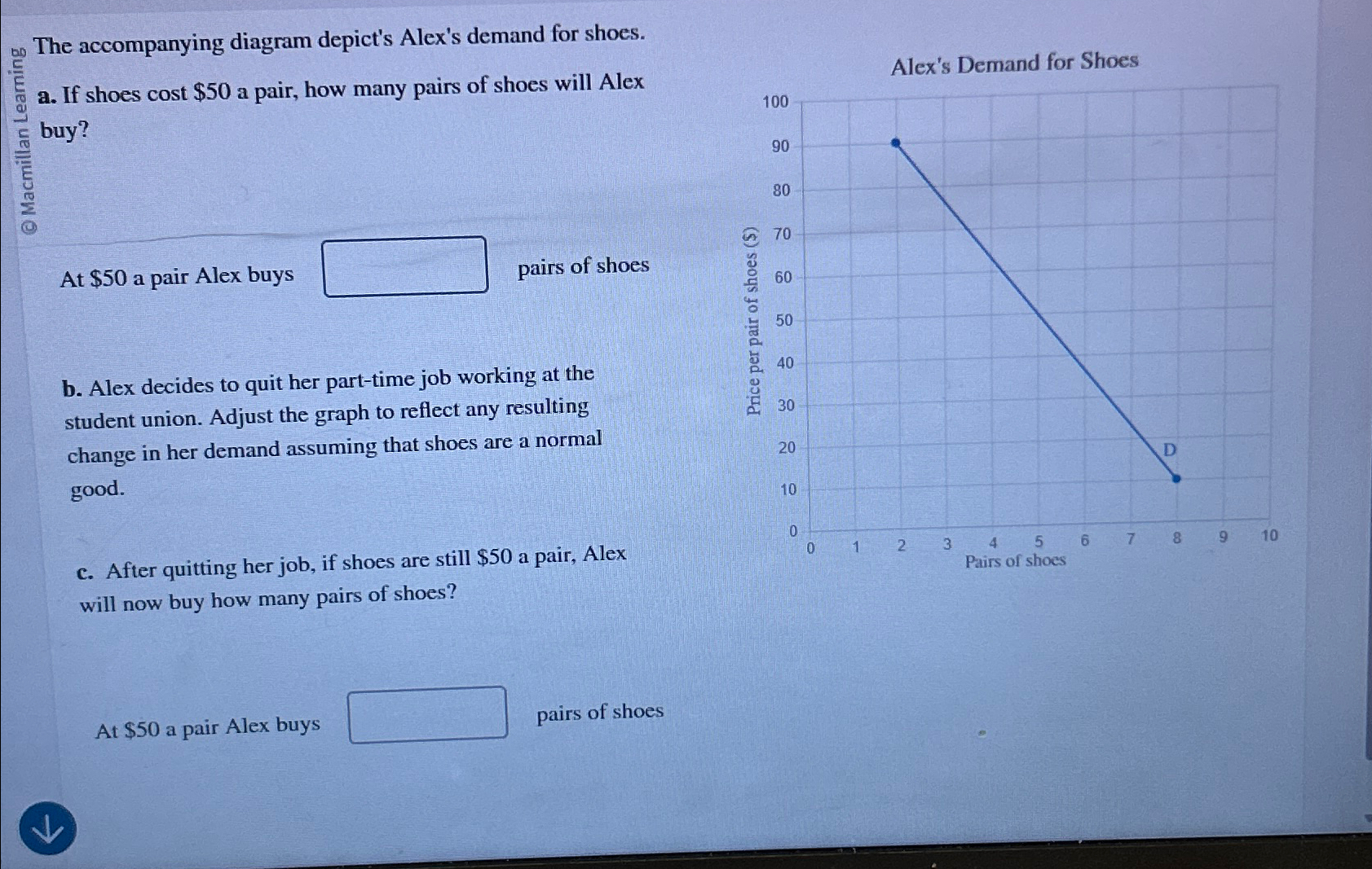 The accompanying diagram depict's Alex's demand for | Chegg.com