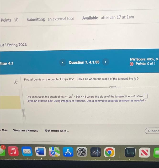 Solved Find all points on the graph of f(x)=12x2−50x+48 | Chegg.com