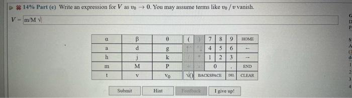Solved (14\%) Problem 1: A particle of mass m=2.3 kg and | Chegg.com