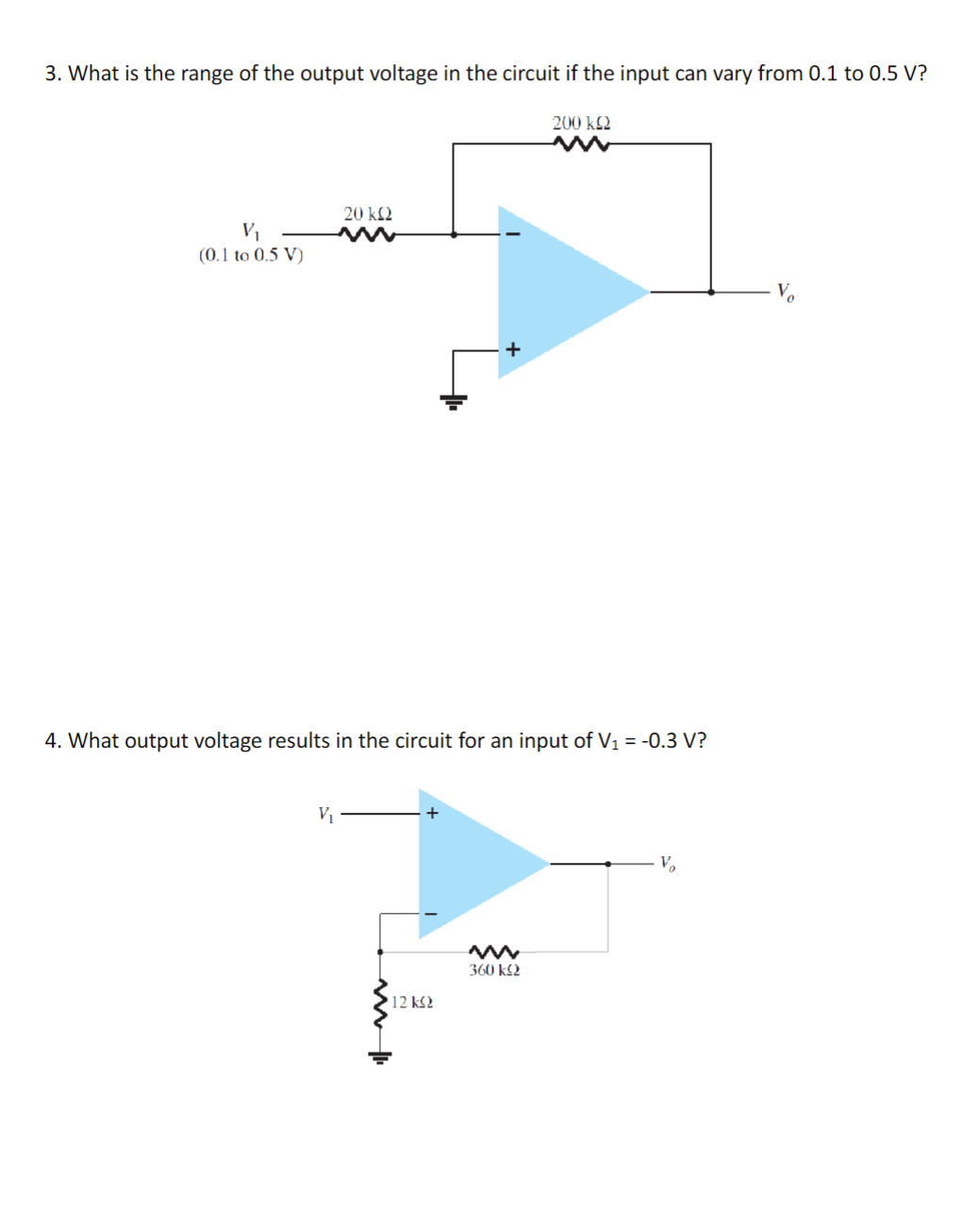 Solved What is the range of the output voltage in the | Chegg.com