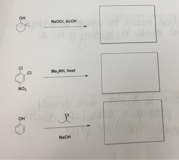 Solved OH NaocI, AcoH 10 | NaOCI, ACOH 0 MezNH, heat ON NaOH | Chegg.com