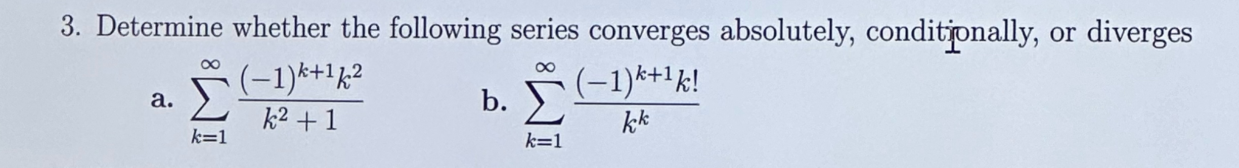 Solved Determine whether the following series converges | Chegg.com