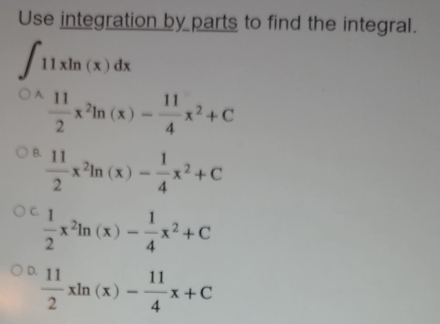 Solved Use integration by_parts to find the integral. | Chegg.com