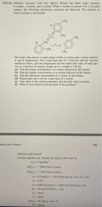 Solved P12.23e (Mainple eructiane with Mrat effcca) Xylone | Chegg.com