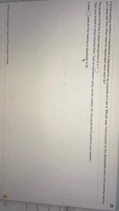 Solved AS1045 washing machine in a laundromat is depreciated | Chegg.com