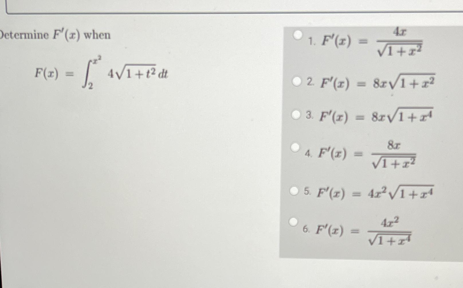 Solved Determine F'(x) | Chegg.com