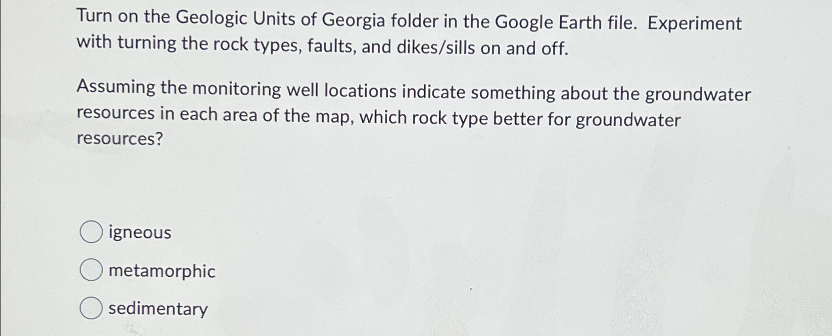 Solved Turn on the Geologic Units of Georgia folder in the | Chegg.com