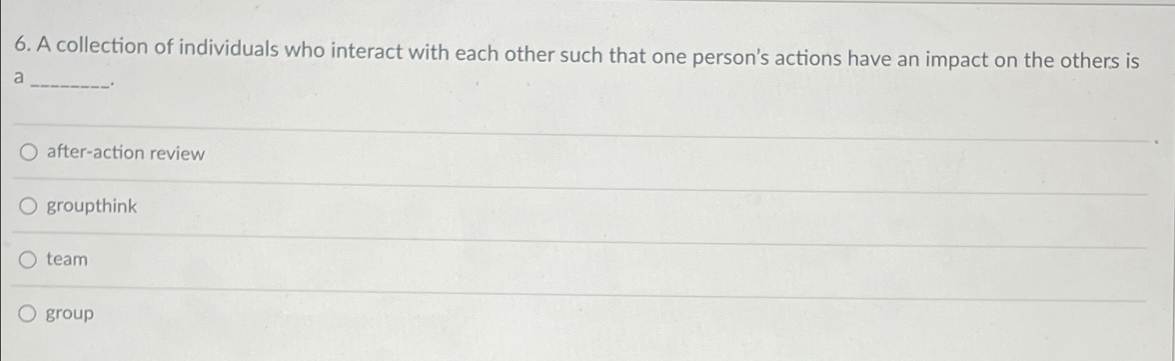 Solved A collection of individuals who interact with each | Chegg.com