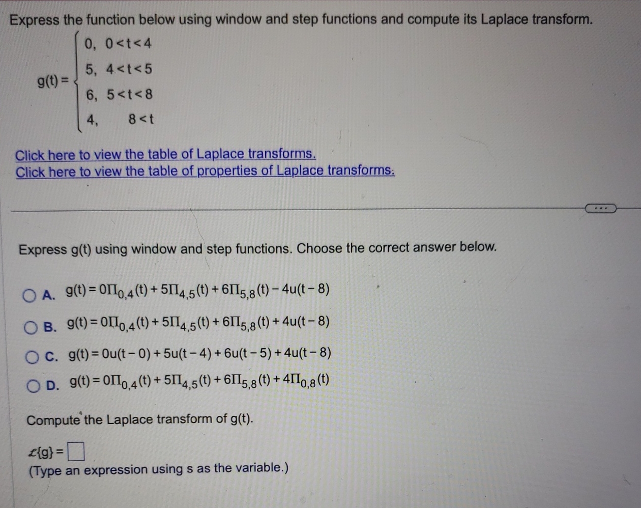 Solved Express the function below using window and step | Chegg.com