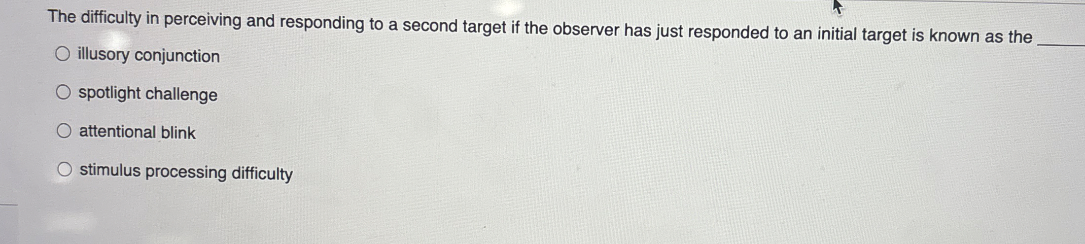 Solved The difficulty in perceiving and responding to a | Chegg.com