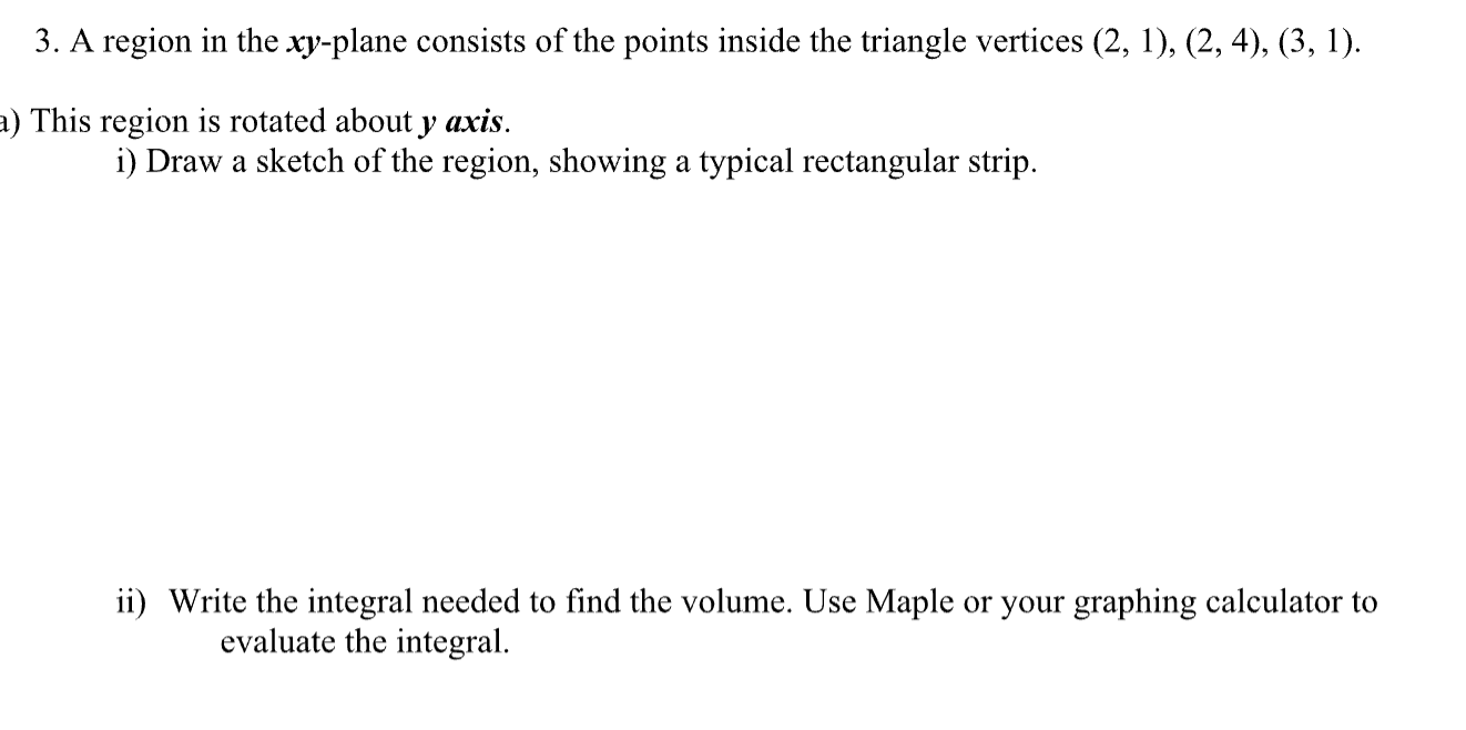 Solved A region in the xy-plane consists of the points | Chegg.com