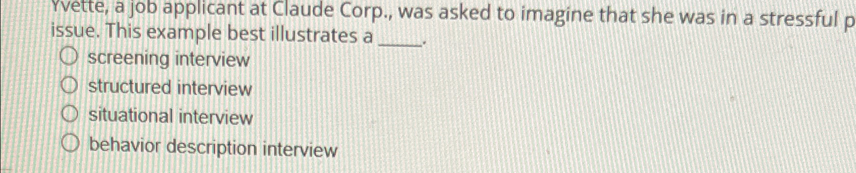 Solved rvette, a job applicant at Claude Corp., was asked to | Chegg.com