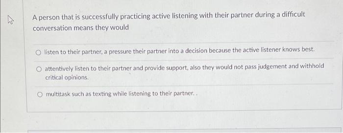 Solved A person that is successfully practicing active | Chegg.com