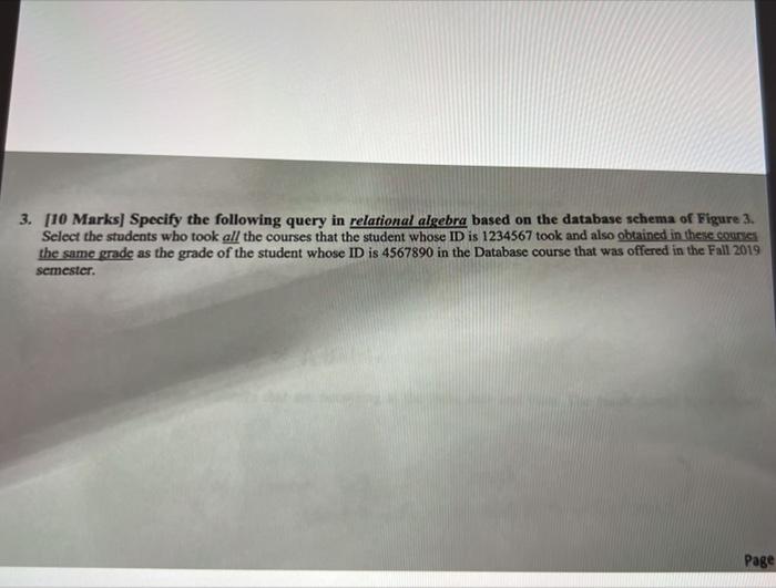 Solved 3. [10 Marks] Specify the following query in | Chegg.com