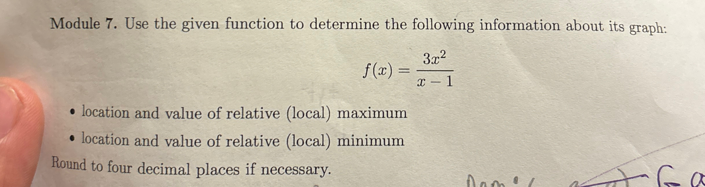 Solved Module 7. ﻿Use the given function to determine the | Chegg.com