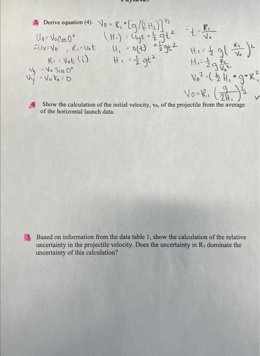 Solved PROJECTILE MOTION Data Table 1: Projectile Fired | Chegg.com Solved PROJECTILE MOTION Data Table 1: Projectile Fired | Chegg.com