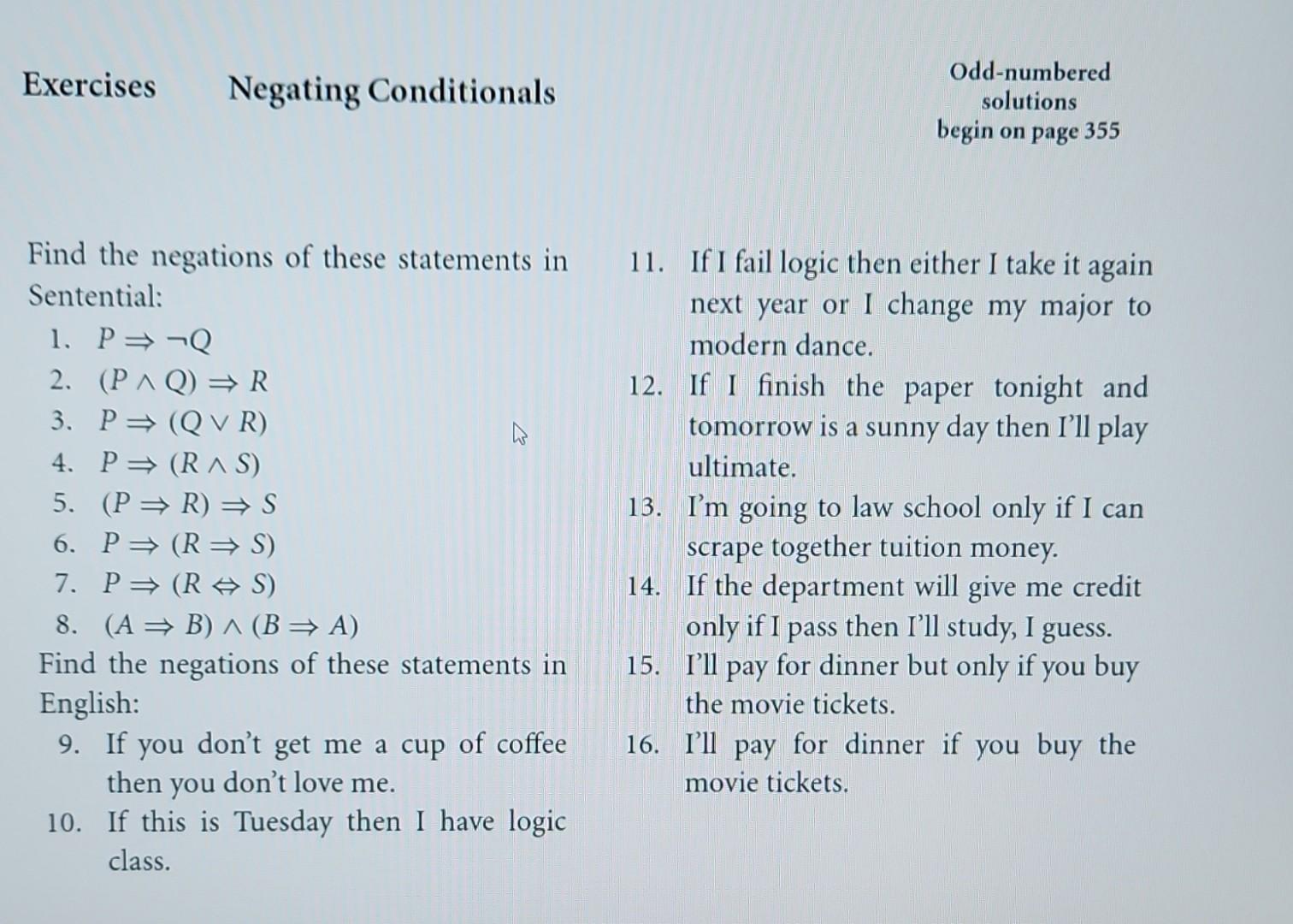Solved Find the negations of these statements in Sentential: | Chegg.com