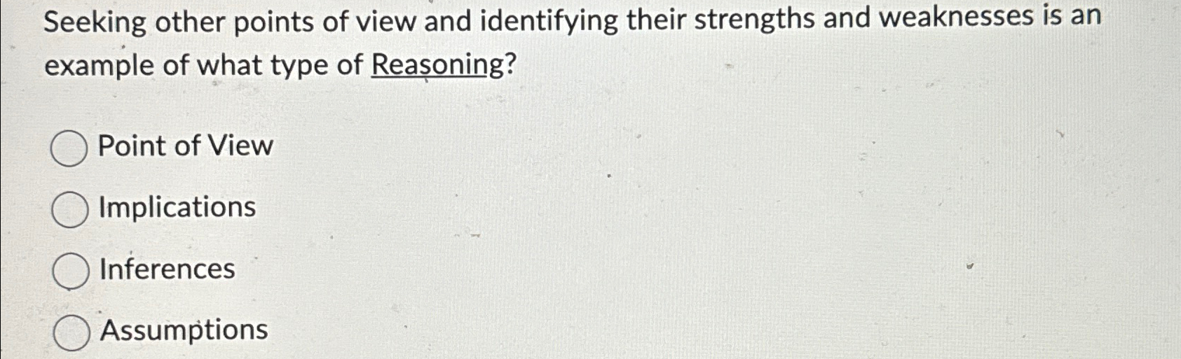 Solved Seeking other points of view and identifying their | Chegg.com