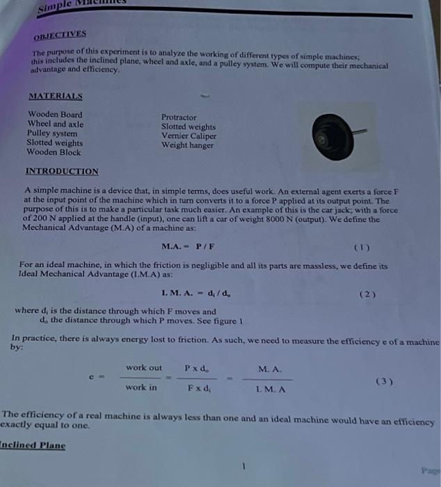 Solved Wheel and Axle Radius of Axle 1.00.001 lm Load cougy | Chegg.com