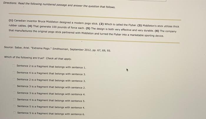 Solved 2. Correcting Fragments That Are Missing Subjects or | Chegg.com
